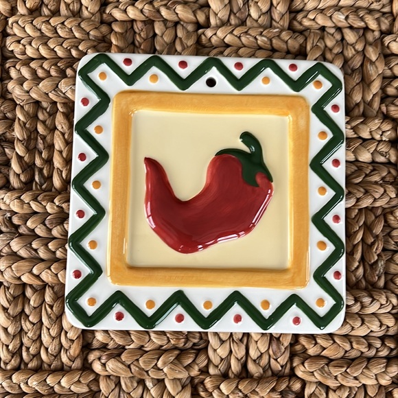 Clay Art | Kitchen | Vintage Chili Pepper Trivet 65 X 65 Nwt | Poshmark